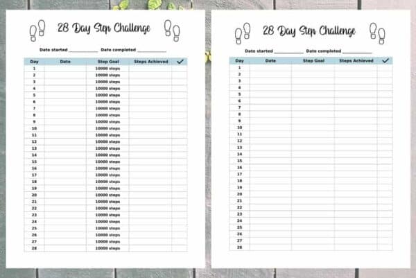 Free Printable Step Tracker - 28 Day Step Challenge - Planning Calm ... Free Printable Step Tracker - 28 Day Step Challenge - Planning Calm ...